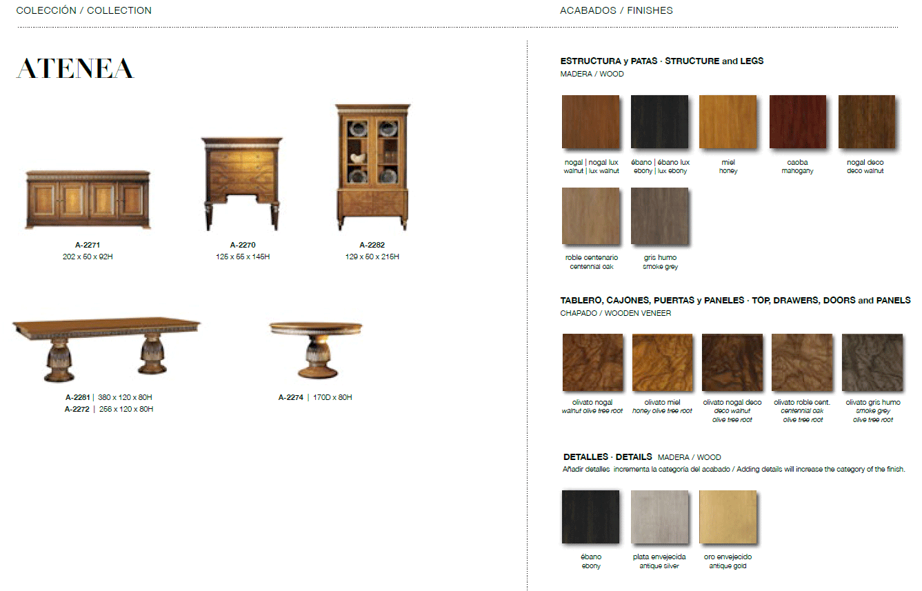 Atenea Dining room, Classic Dining Room Sets, Dining Room Furniture