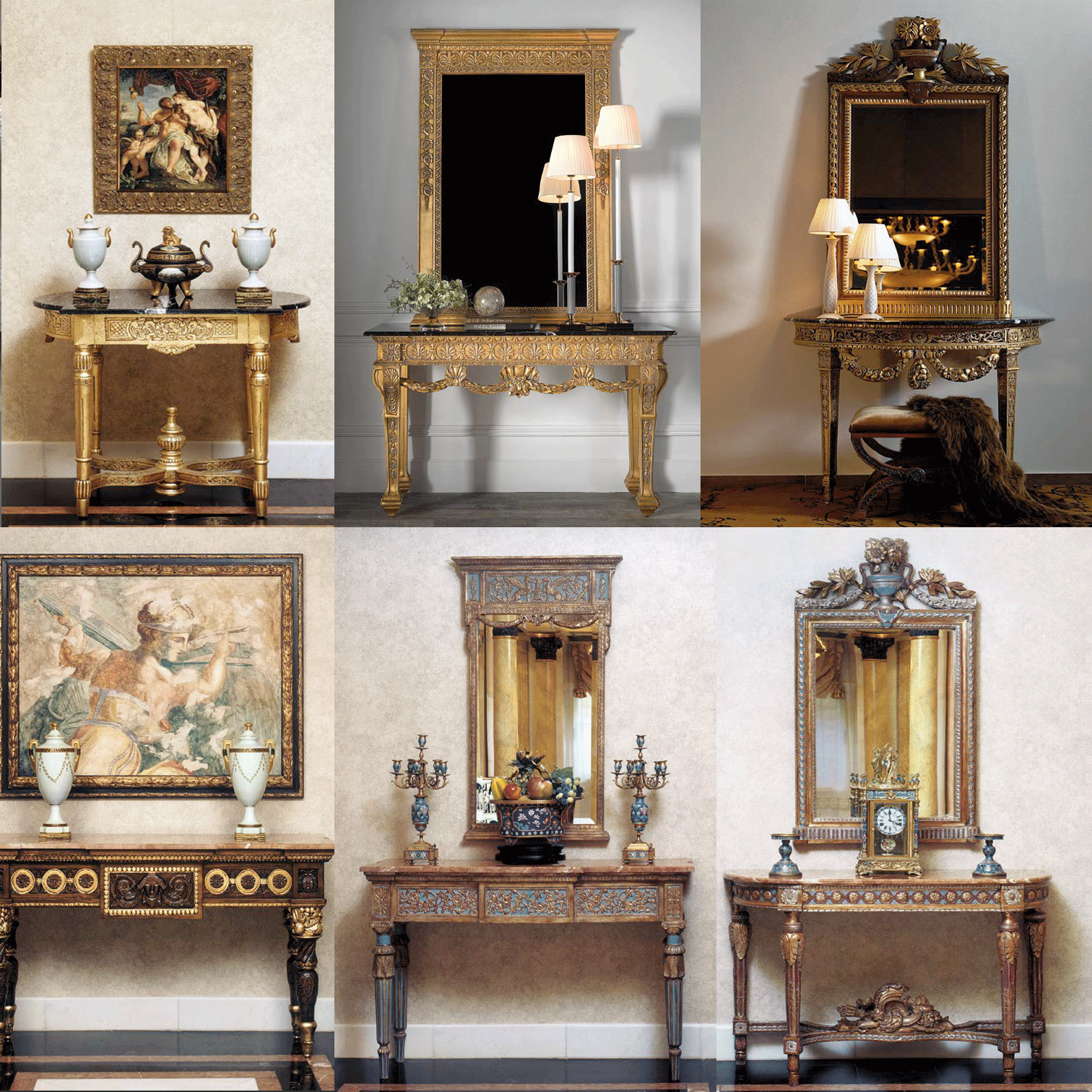 Entrance consoles, Hallway Console tables and Mirrors, Wallunits