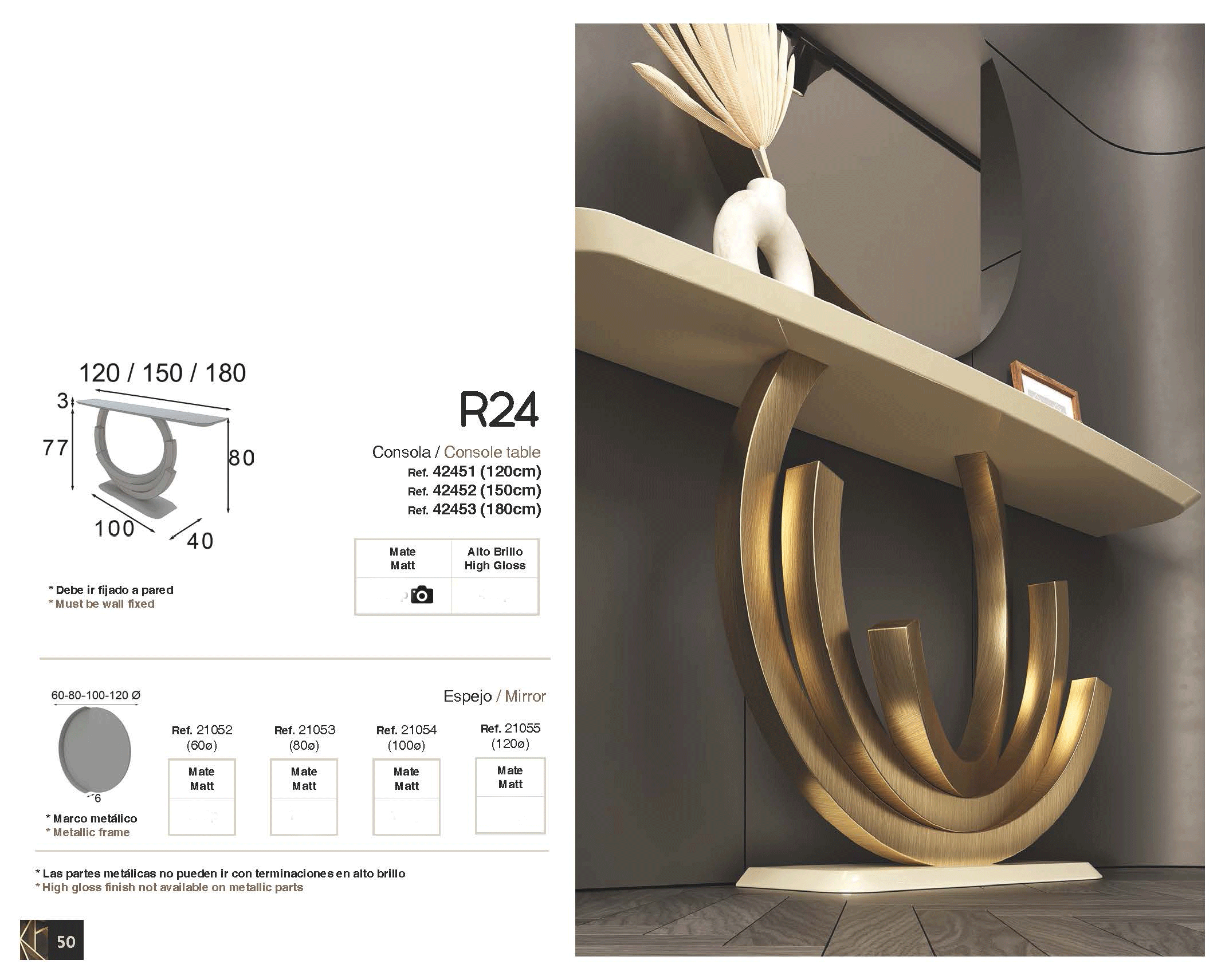 R24 Console Table, Hallway Console tables and Mirrors, Wallunits