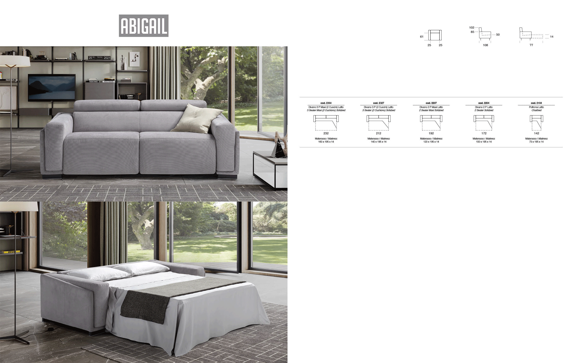 Abigail, Reclining and Sliding Seats Sets, Living Room Furniture