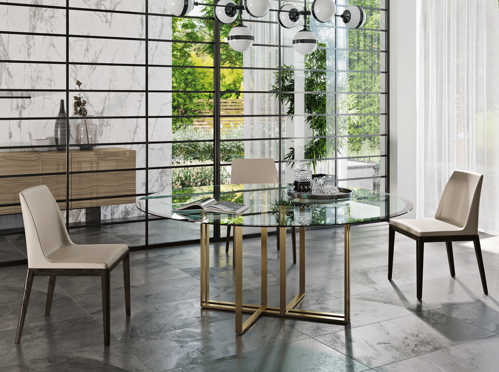 Dakota Dining Table, Marble-Look Tables, Dining Room Furniture