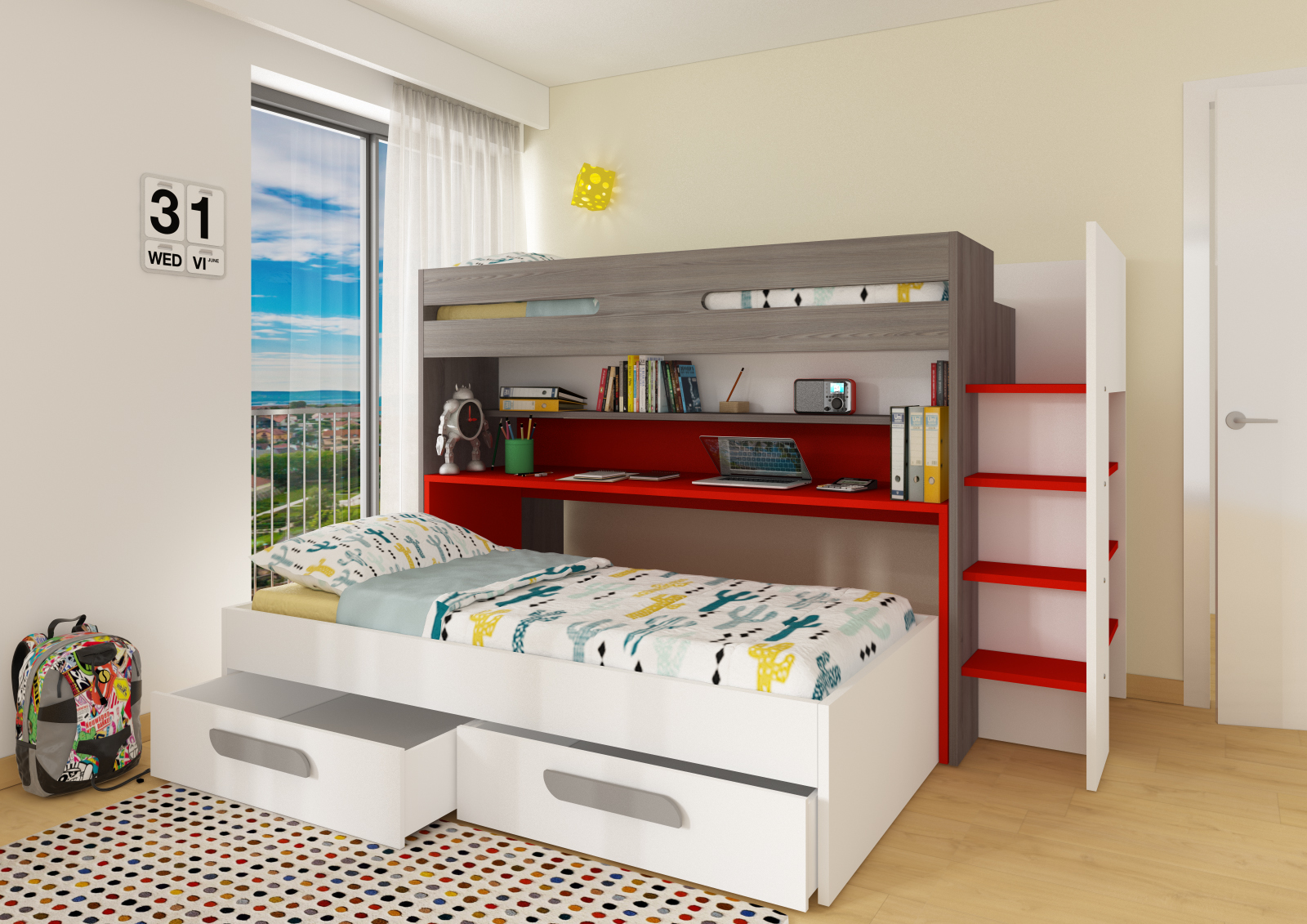 Bo10 Bunk Bed, Twin Size Kids Bedrooms, Bedroom Furniture